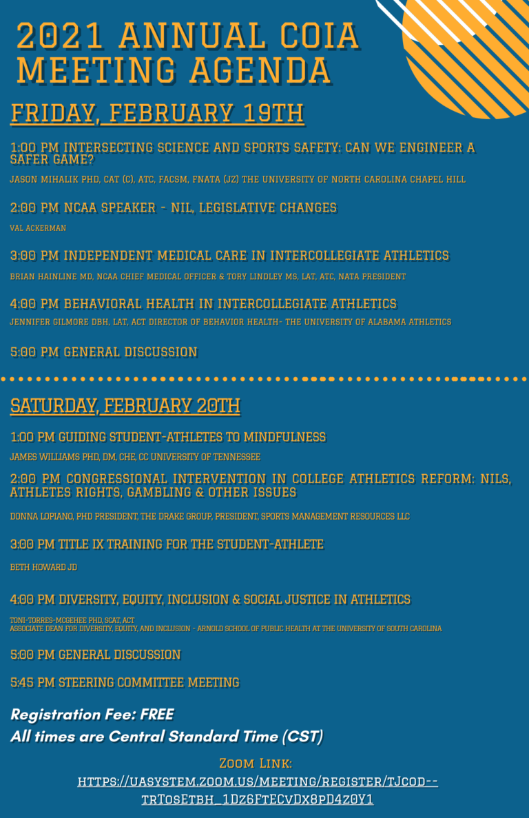 National Meeting – 2021 - COIA – Coalition on Intercollegiate Athletics